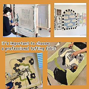 83"x59" Primary Tufting Cloth with Marked Lines, 70.9"x47.2" Tufting Non-Slip Rug Backing Fabric, Large Monk Cloth Kit,Rug Tufting Supplies,Rug Making Supplies