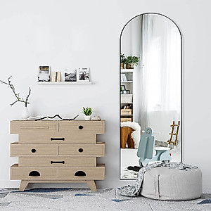 CISTEROMAN 65"x22" Full Length Mirror, Arched Mirror, Floor Mirror with Stand, Full Body Mirror, Wall Mirror for Bedroom, Dressing Room, Living Room