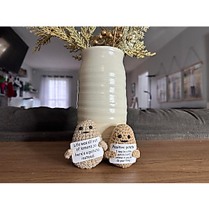 Positive Potato Knitted - 1 Pack Potato Crochet Dolls Toys, Christmas Thanksgiving Birthday Cheer Up Gifts Funny Cute Mini Home Office Decor for Women Girls Friends Guys