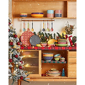 Metahom Ceramic Small Serving Spoons, Colorful Soup Spoons Set for Cereal, Soups, Stews, Ramen, Dishwasher & Microwave Safe, Cute Porcelain Spoons, Set of 6