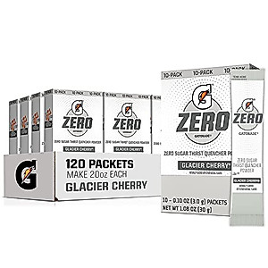 Gatorade G Zero Powder, Glacier Cherry,10 oz (Pack of 120)