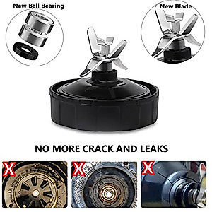 Ninja Blender Replacement Parts – Premium Grade 7 Fins Ninja Blender Blade for Ninja Blender Cups – Stainless Steel High Speed New Bearing – Leakproof Sealing Ring