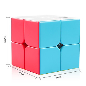 D-FantiX QY Toys Qidi S2 2x2 Speed Cube Stickerless Puzzle Cube for Kids