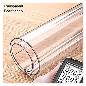 Clear PVC Desk Chair Mat 1mm Clear PVC Floor Protector Mat,Office Chair Mat,Plastic Vinyl Floor Runner Protector Waterproof Dustproof,70/90/110/130/150cm Wide,100-280cm Length for Office & Home (Colo