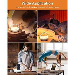 Touch Table Lamp, 4 in 1 Dimmable LED Bedside Lamp with Wireless Charger, Portable Night Light Bluetooth Speaker with Phone Holder, Nightstand Lamp for Bedroom Birthday Gift for Girl Boy Mom
