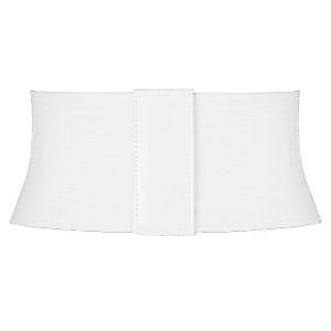 CHIC DIARY Women's Wide Stretchy Cinch Belt Tied Waspie Corset Belts Waistband (White)