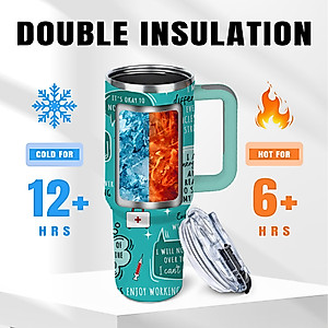 Nurse Gifts for Women Men, 40oz Nursing Tumbler with Nurse Daily Affirmations, Nurses Appreciation Gift, LPN RN Gift for Nurses Practitioner, Nursing Gifts for Birthday School Graduate Christmas