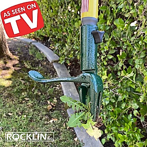 Rocklin™ Stand Up Weed Puller Tool - 4 Claw Steel Head - 48 inch Handle - 100% Metal - Easily Remove Weeds Without Bending or Kneeling