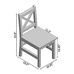 eHemco Solid Hard Wood Kids Table and Chair Set (2 Chairs Included), Espresso, 3 Piece Set