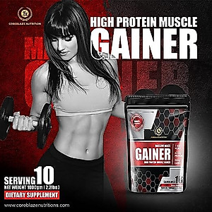 Massive Mass Gainer - 1.9 LBS - (1kg) - Chocolate Flavor - Solid (Muscle & Mass GAIN) (Pack of 1)