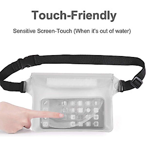 Waterproof Bags with Waist Shoulder Strap Dry Pouch Case to Keep Phone and Valuables Dry and Safe Perfect for Boating Swimming Snorkeling Kayaking Beach Water Parks…