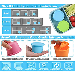 KOLUTI 2.4oz Salad Dressing Container To Go 8 Pack, Nonstick Silicone Condiment Portion Cup with Lid, Small Sauce Storage Box for Lunch Bento, Leak-proof, BPA Free, Dishwasher & Microwave & Oven Safe