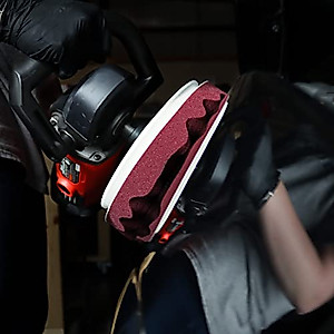 ABN 7 Piece Buffing and Polishing Exterior Detail Kit - Includes 6 8” Inch Pads; 5 Waffle Foam Pads, 1 Wool Grip Pad, and 5/8" Threaded Backing Plate for Waxing, Buffing, Polishing