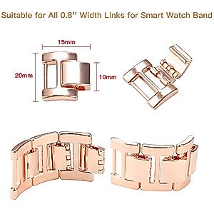 WONMILLE Extra 3 Extension 0.8'' Width Links for Smart Watch Band of Our Shop, Suitable for All Chains with a Width of 2cm (Rose Gold)