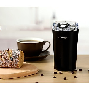 Coffee Bean Grinder, lalayuan Electric Coffee Grinder,200W Powerful Electric Spice Grinder, Herb Grinder, Espresso Grinder, One Touch Coffee Mill for Beans, Spices Herbs,Nuts, with Clean Brush Black