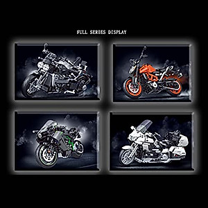 JANN Technic Motorcycle Building Kit, Road Motorcycle Collectible Model Construction Toys Compatible with Lego, Creative Gift for Kids and Adults (718 Pieces)