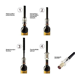 Wine Ziz Professional Wine Accessories Gift Box | Air Pressure Pump Bottle Opener | Foil Cutter | Aerator Pourer | Vacuum Stopper For Wine Lovers | Amazingly Simple Wine Opener Air Pressure Gift-able