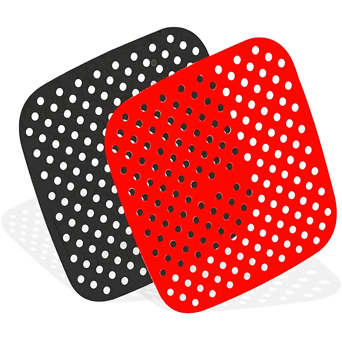 Armrouns Reusable Air Fryer Silicone Liner, 8.5Inch Square Non-Stick, BPA Free Reusable Air Fryer Accessories(2 Packs).