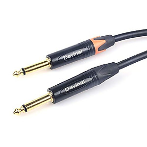 Devinal 3.5mm to Dual 1/4 Y Splitter Cable, 1/8" Female TRS to Dual 6.35mm TS Male Adapter, Female Mini Jack Stereo to 2 Quarter inch Mono Converter 1 feet