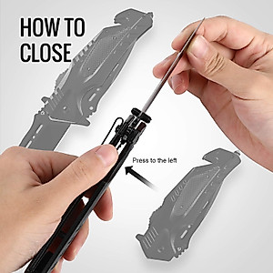 Jellas Pocket Knife for Men, 8Cr13Mov Tactical Knife, Folding Knife 440C Knife with Clip, EDC Knife, Knife for Fishing Hiking, Knives for Men and Women (Black)