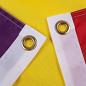 Gay Pride Rainbow Flag 3x5 FT,Heavy-Duty 420D Nylon Outdoor Gay Flag,Sewn Stripes UV Fade Resistant and Tough Brass Grommets（3 by 5 Foot)