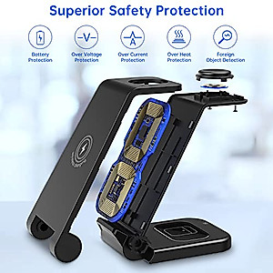 Wireless Charging Station for iPhone Multiple Devices, 3 in 1 Wireless Charger Stand Dock Compatible with Apple Watch Series 7 6 SE 5 4 3 2 & Airpods iPhone 13 12 11 Pro Max/X/Xs Max/8/8 Plus iWatch