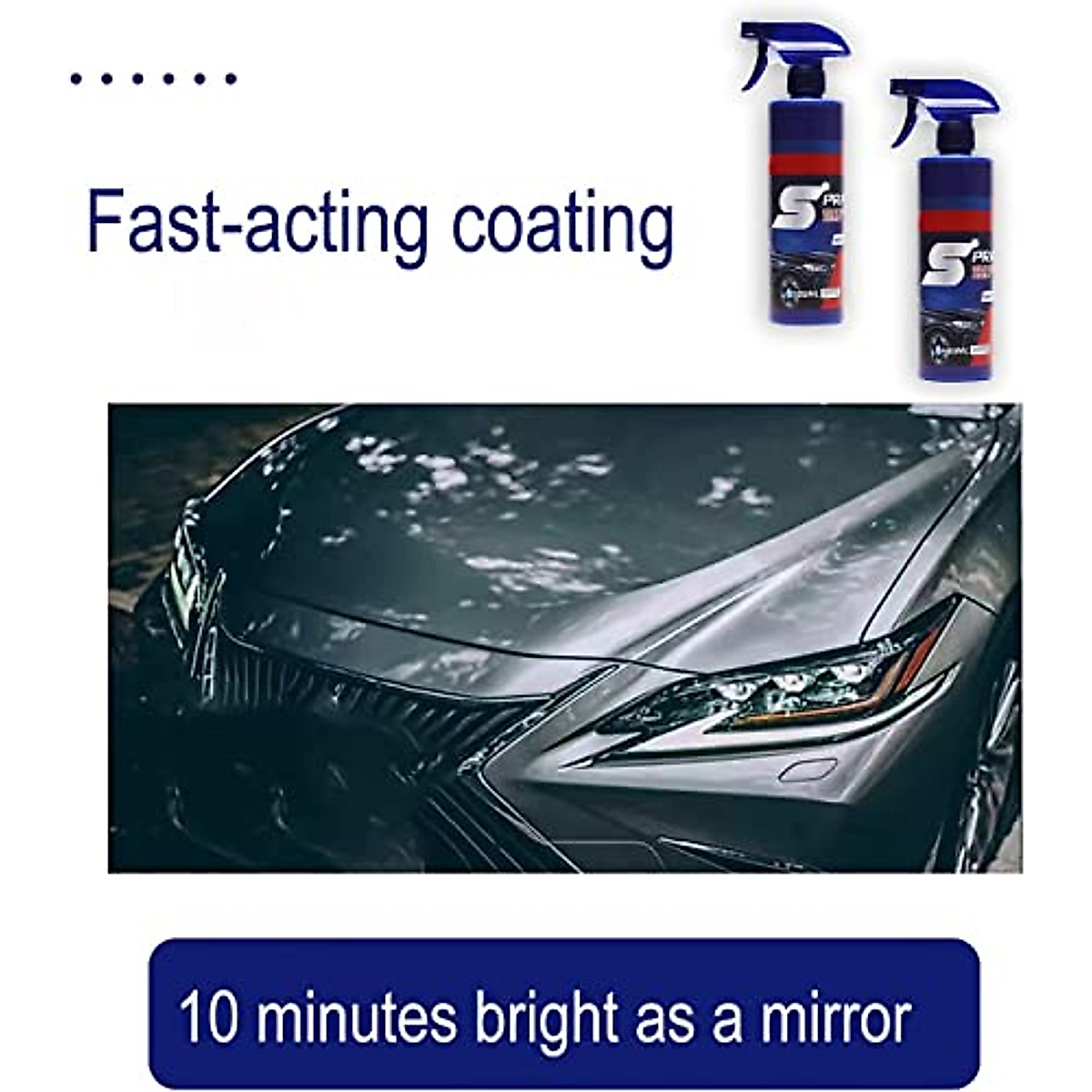 3 in 1 Ceramic Car Coating Spray, 500ml, 3 in 1 High Protection Quick Car Coating Spray, Ceramic car Wax Polish Spray, Plastic Parts Refurbish Agent, Quick Detail Spray for Cars, Car Coating Spray