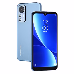 12s Pro Smartphone, MT6582 Quad Core 4GB RAM 32GB ROM Cell Phone Double Card Slot 5G WiFi 1200x1960 Resolution Ultra HD Screen for Office (Blue)