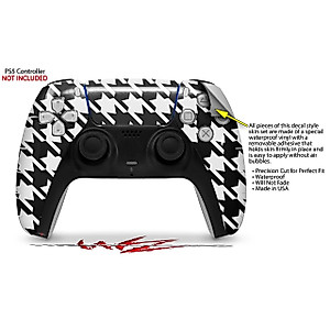 WraptorSkinz Skin Wrap compatible with Sony PS5 DualSense Controller Houndstooth White (CONTROLLER NOT INCLUDED)