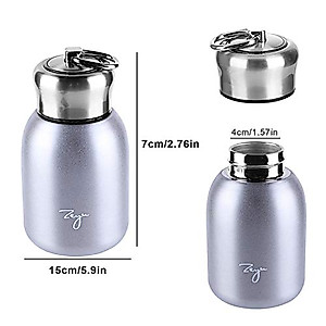 Mini Thermal Mug, 10oz/300ML Mini Thermos Mug Leak Proof Vacuum Flasks Travel Thermos Cup Portable Stainless Steel Drink Water Bottle for Indoor and Outdoor (Silver)