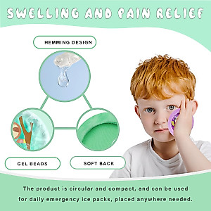 Kids Ice Pack, Hot or Cold Pack Gel Cooling Pad, Reusable for Injuries Medical Health,Swelling and Pain Relief, Tired Eyes, Child Injury, Headache, Sinus Relief (5 pcs)