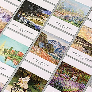 Claude Monet Art Postcards, Famous Painting Modern Artwork Post Cards Bulk Pack(30 Pack), Vintage Aesthetic Picture Wall Collage, Postcards Poster for School Students Teacher Thank You Note Cards