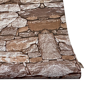 SimpleLife4U Self-Adhesive Shelf Liner Removable Contact Paper Refurbish Apartment Dorm Shop Ugly Wall, Modern Bricks, 17.7 Inch By 9.8 Feet