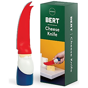 OTOTO Bert Cheese Knife, Gnome-Themed Multifunctional Knife for Cheese, Fruits, and Veggies, Cute Kitchen Accessories, BPA-Free Kitchen Gadget, Funny Kitchen Gadgets, Gnomes Gifts for Women