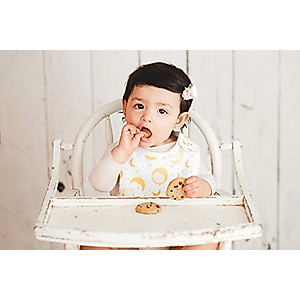 KUDL Baby Bibs Extra LARGE Toddler, Burp Cloth, Absorbent Feeding Reflux Drool Teething, Side Snap Button Unisex 4-Pack Gift Set for Boys and Girls