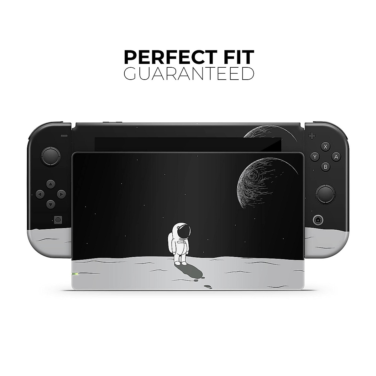 Design Skinz - Compatible with Nintendo Switch OLED Console Bundle - Skin Decal Protective Scratch-Resistant Removable Vinyl Wrap Cover - Cute Cartoon Astronaut in Space V1