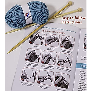 CraftLab Knitting Kit for Beginners, Kids and Adults Includes All Knitting Supplies: Wool Yarn, Wooden Knitting Needles, Yarn Needle and Instructions – Fantastic Gift