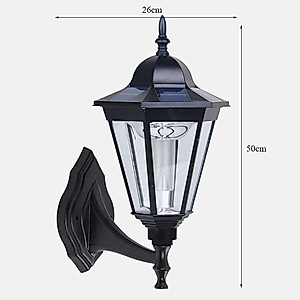 Ksovv LED Solar Glass Lantern Outdoor Aluminum Wall Lights Waterproof IP54 Home Garden Wall Sconce Anti-Rust Die-cast Aluminum Door Wall Lamps Terrace Intelligent Light