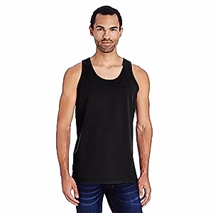 Hanes Mens ComfortWash Garment Dyed Sleeveless Tank Top, L, Black