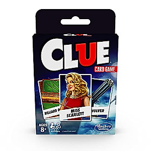 Clue Card Game, 3-4 Player Strategy Game, Travel Games, Christmas Stocking Stuffers for Kids Ages 8 and Up