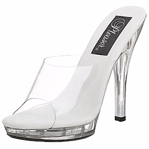 Pleaser Women's Lip-101,Clear,9 M