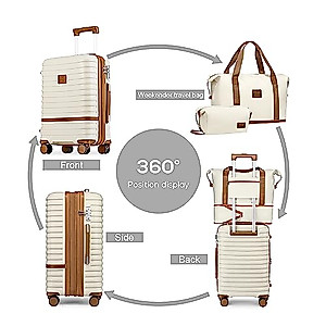 Joyway Luggage Set 3 Piece Suitcase Sets with Spinner Wheel,Hardside Expandable Travel Laggage with TSA Lock