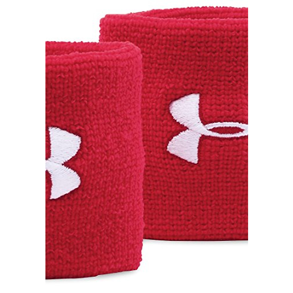 Under Armour Men's 3-inch Performance Wristband 2-Pack , Red (600)/White, One Size Fits All