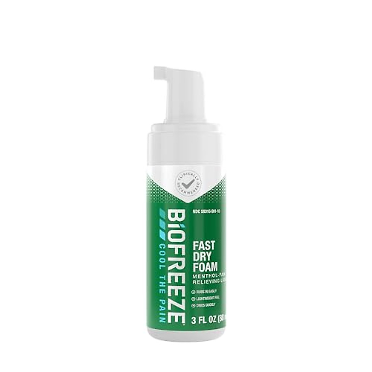 Biofreeze Menthol Pain Relieving Foam 3 FL OZ For Pain Relief Of Sore Muscles, Arthritis, Simple Backaches, And Joint Pain. Fast Drying, Lightweight, Powerful Topical Pain Reliever (Package May Vary)