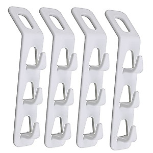 4Pcs Plastic Clothes Hanger Connector Hooks Hanging Display Hook Clothes Closet Space Saver Organizer for Space Saving Retail Store Display Home Use, White