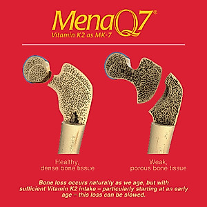 Vitamin K2 D3 Supplement 5000 IU D3 and 180 mcg Vitamin k2 MK7 Supplement for Healthy Bones, Healthy Heart & Cardiovascular Health-60 Easy to Swallow Vegetable caps of MenaQ7 K2 MK7