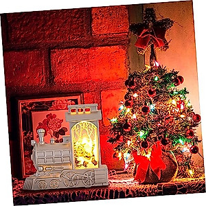 OSALADI 1Pc Christmas Lighted Water Lantern LED Lanterns Glitter Water Lantern Desk lamp Train Swirling Glittering Snow Globe krathong Snowball Holiday Lights Party Supplies to Rotate