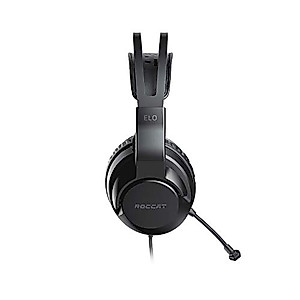 ROCCAT Elo X Stereo PC Gaming Headset, Wired Cross-Platform Headphones for Mac, Xbox Series X|S, Xbox One, PlayStation, and Mobile, Detachable Noise Cancelling Microphone, Lightweight, Black