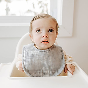 Konssy Muslin Baby Bibs 8 Pack Baby Bandana Drool Bibs Cotton for Unisex Boys Girls, 8 Solid Colors Set for Teething Drooling