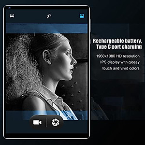 Qinlorgo 8 Inch Tablet, Tablet PC Black Front 200W Rear 800W for Reading for 10.0 (US Plug)